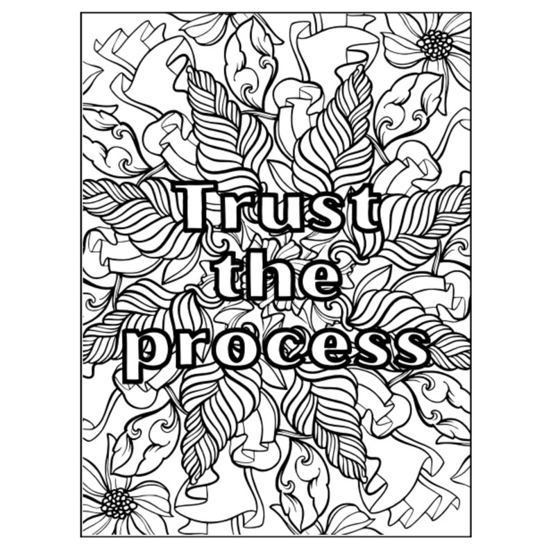 Positive Affirmations Coloring Pages Positive Words for Self Worth and ...