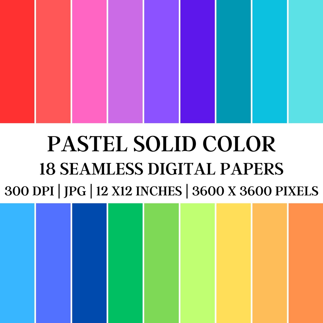 18 Pastel Seamless Solid Color Digital Paper Printable Scrapbook Sheet ...