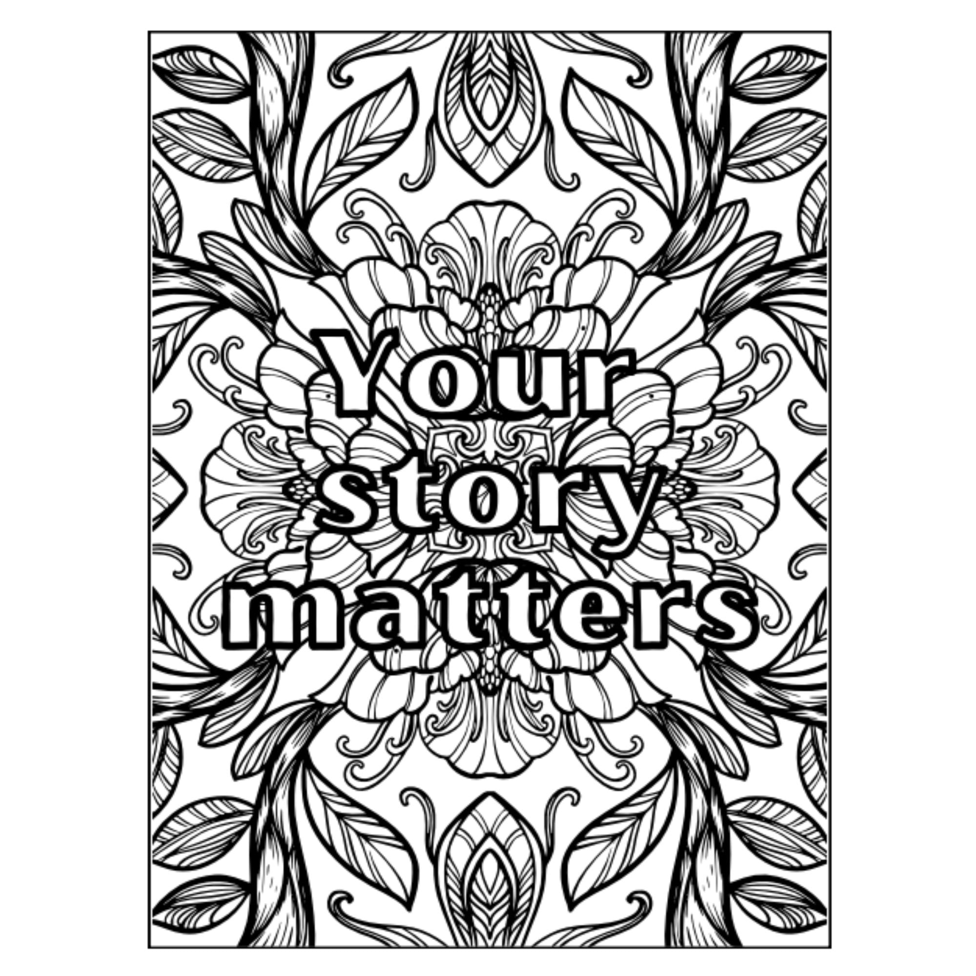 Positive Affirmations Coloring Pages Positive Words for Self Worth and ...