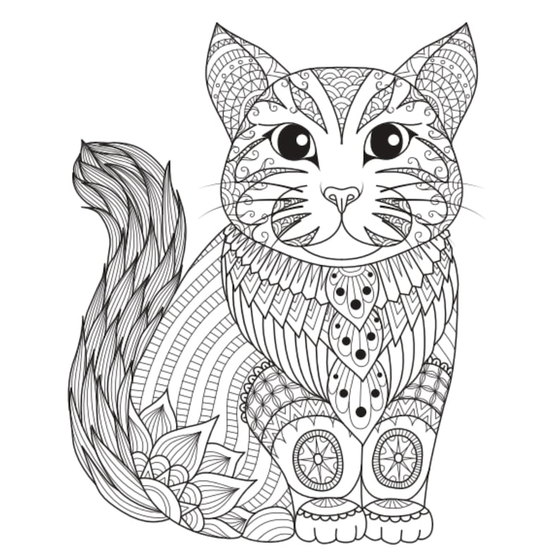 100 Digital Adult Mandala Coloring Pages With Animals Affirmations and ...