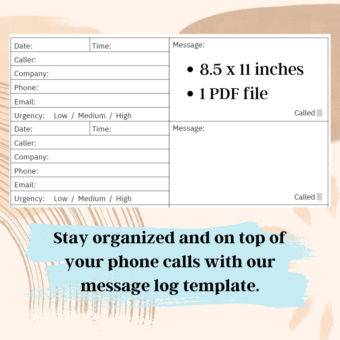 Voicemail Log Phone Call Message Record Inbound Outbound Call Record ...