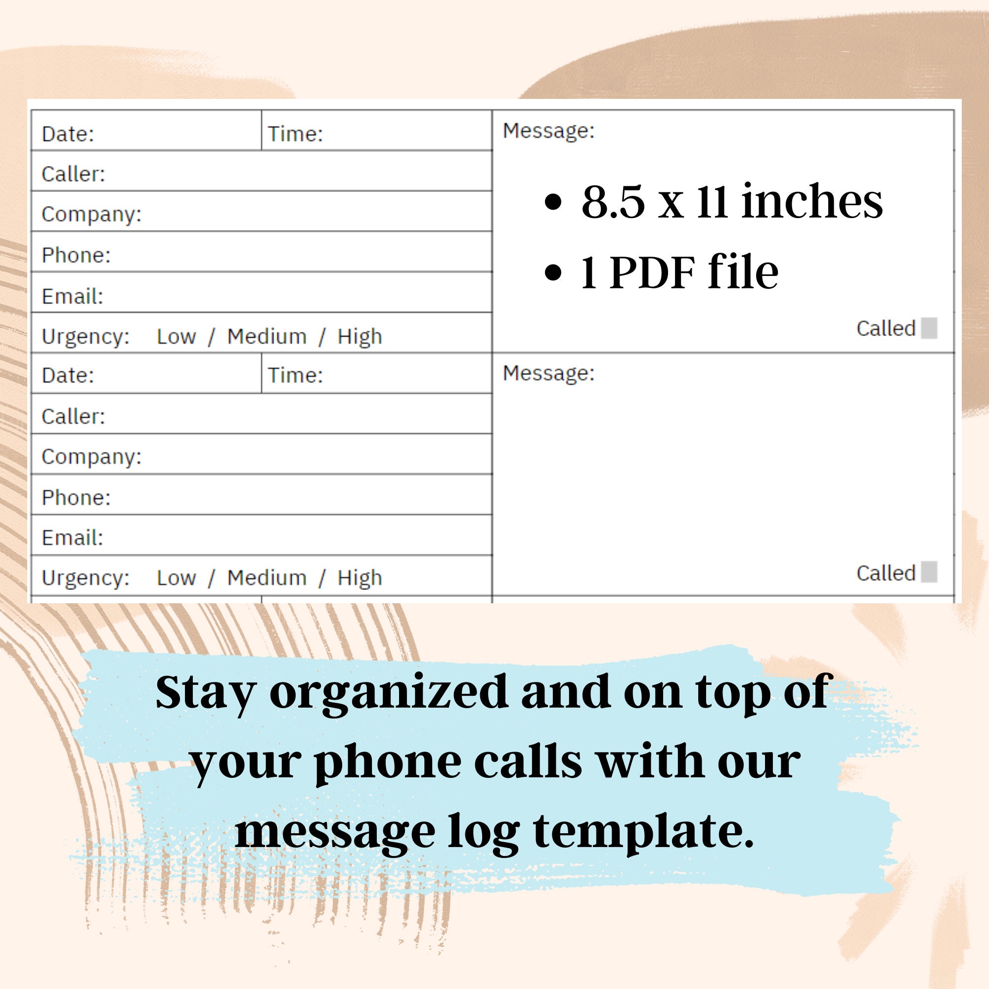 Voicemail Log Phone Call Message Record Inbound Outbound Call Record ...