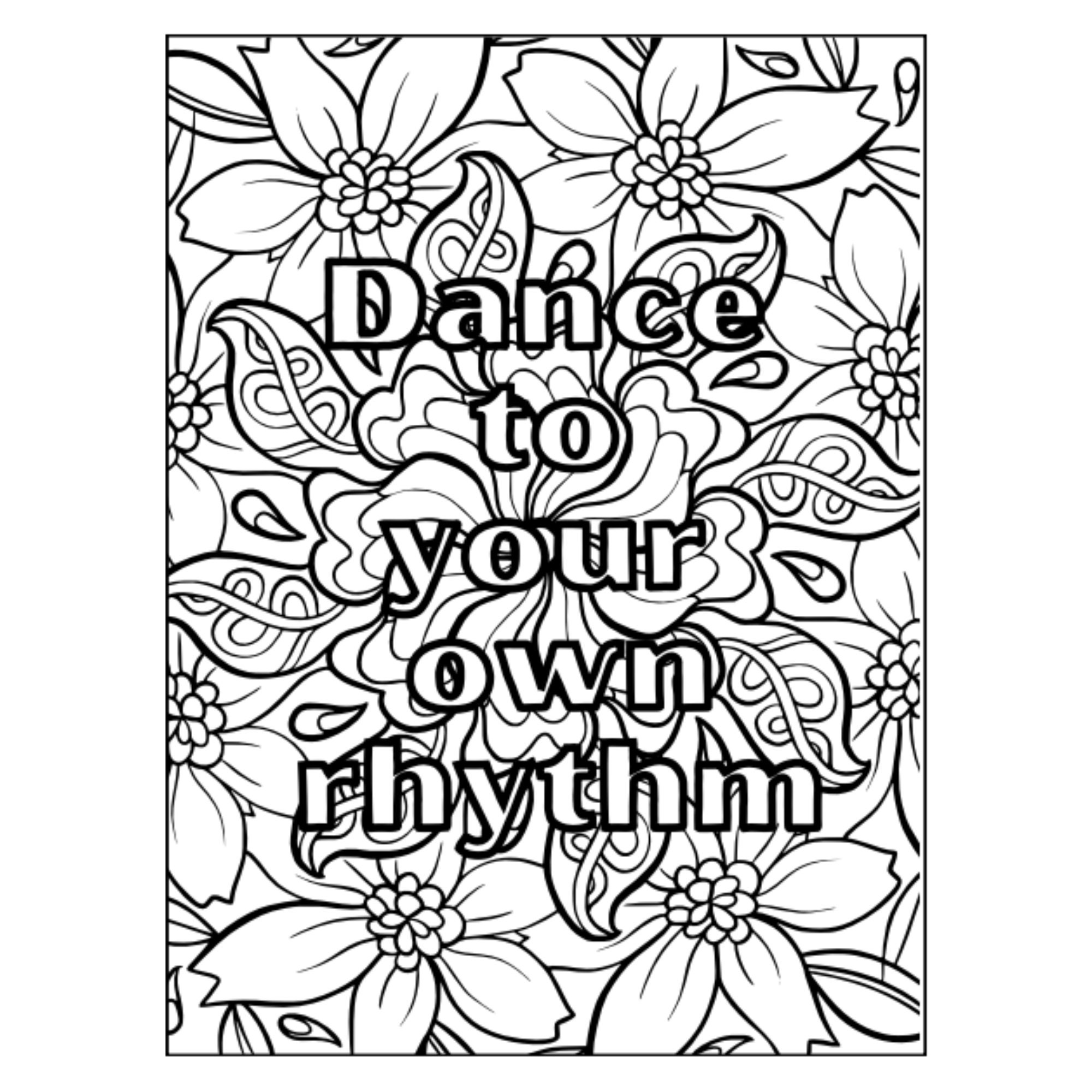 Positive Affirmations Coloring Pages Positive Words for Self Worth and ...