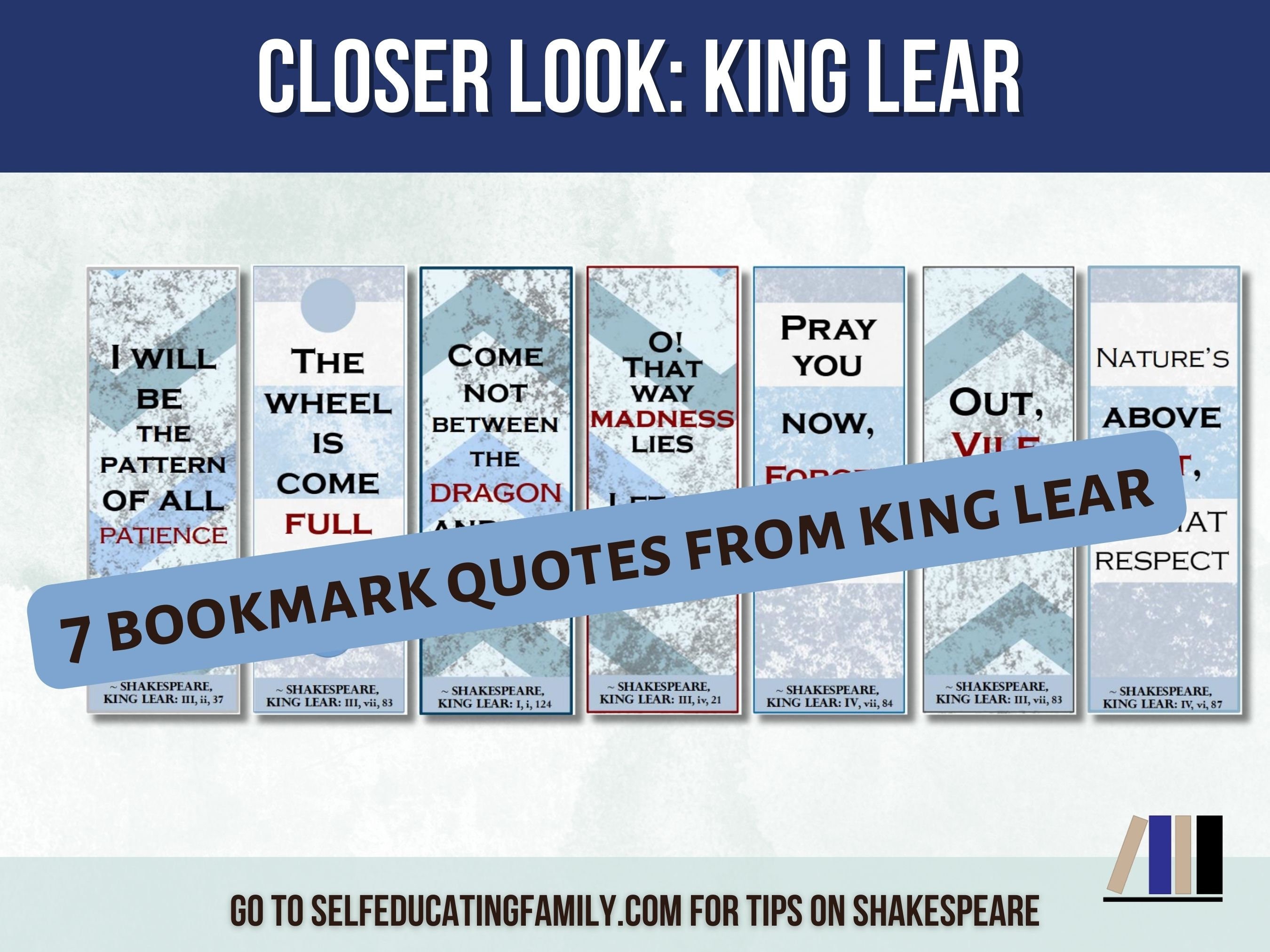 Shakespeare Bookmarks Tragedy Bundle, Book Club Gift, Shakespeare Gift ...