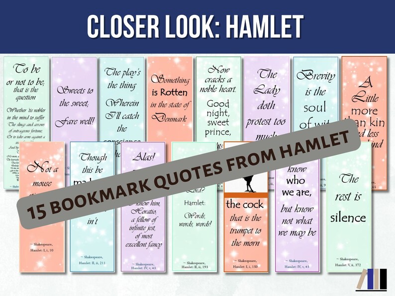 Shakespeare Bookmarks Tragedy Bundle, Book Club Gift, Shakespeare Gift ...
