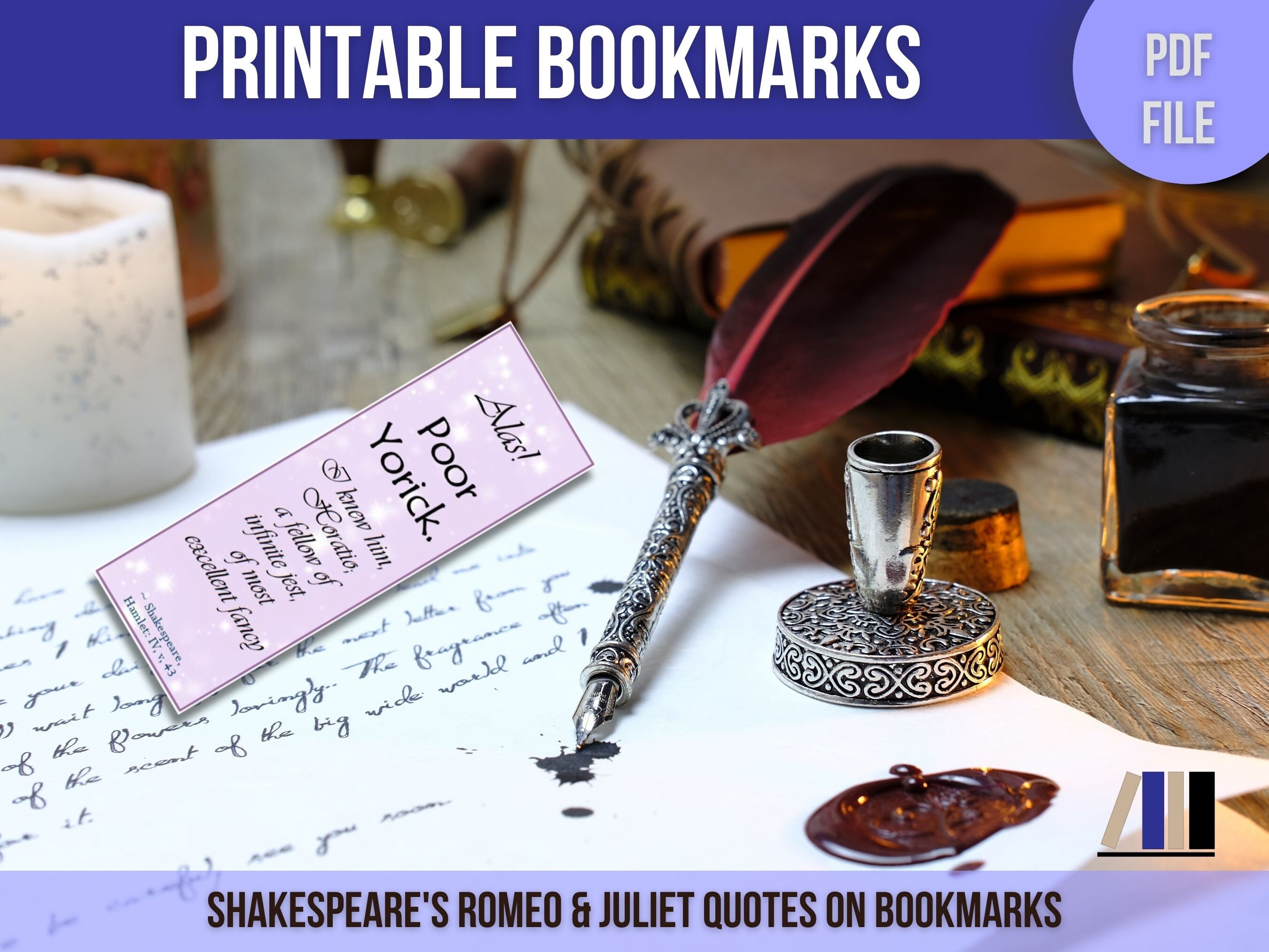 Shakespeare Bookmarks Hamlet Quotes, Book Club Gift, Shakespeare Gift ...