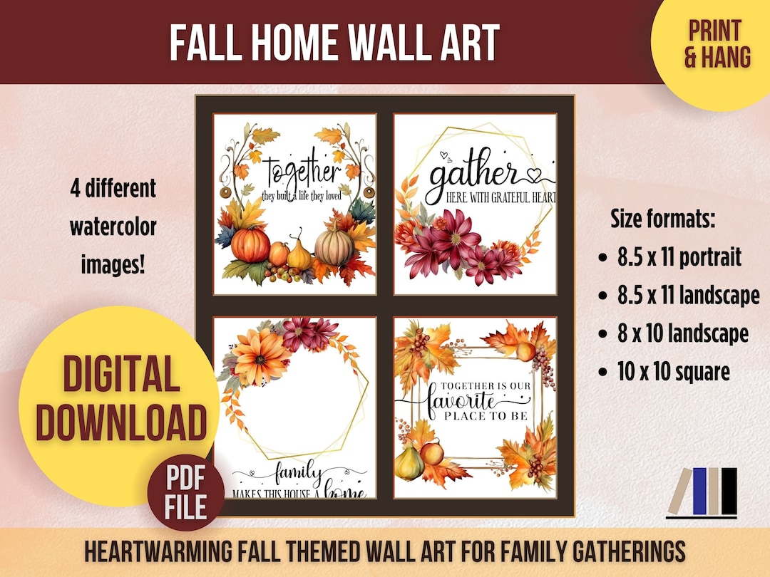 Digital Wall Art Fall Printable Family Quotes Printable Wall Decor for ...