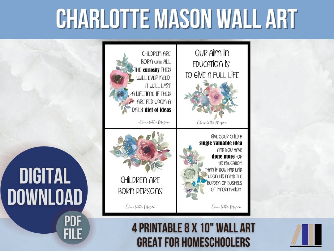 Digital Wall Art Charlotte Mason Posters With Inspirational Quotes for ...