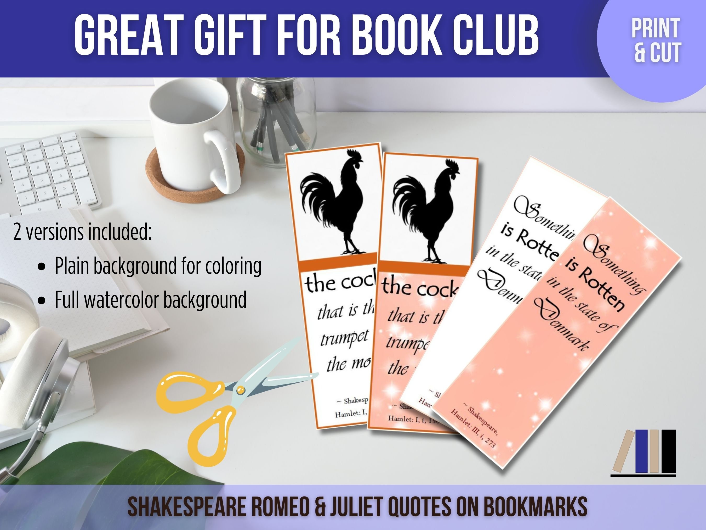 Shakespeare Bookmarks Hamlet Quotes, Book Club Gift, Shakespeare Gift ...