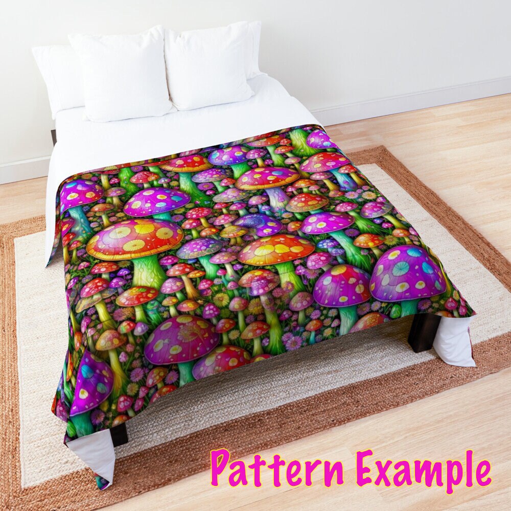 Digital Download for Commercial Use: Colorful Magic Mushroom Pattern ...