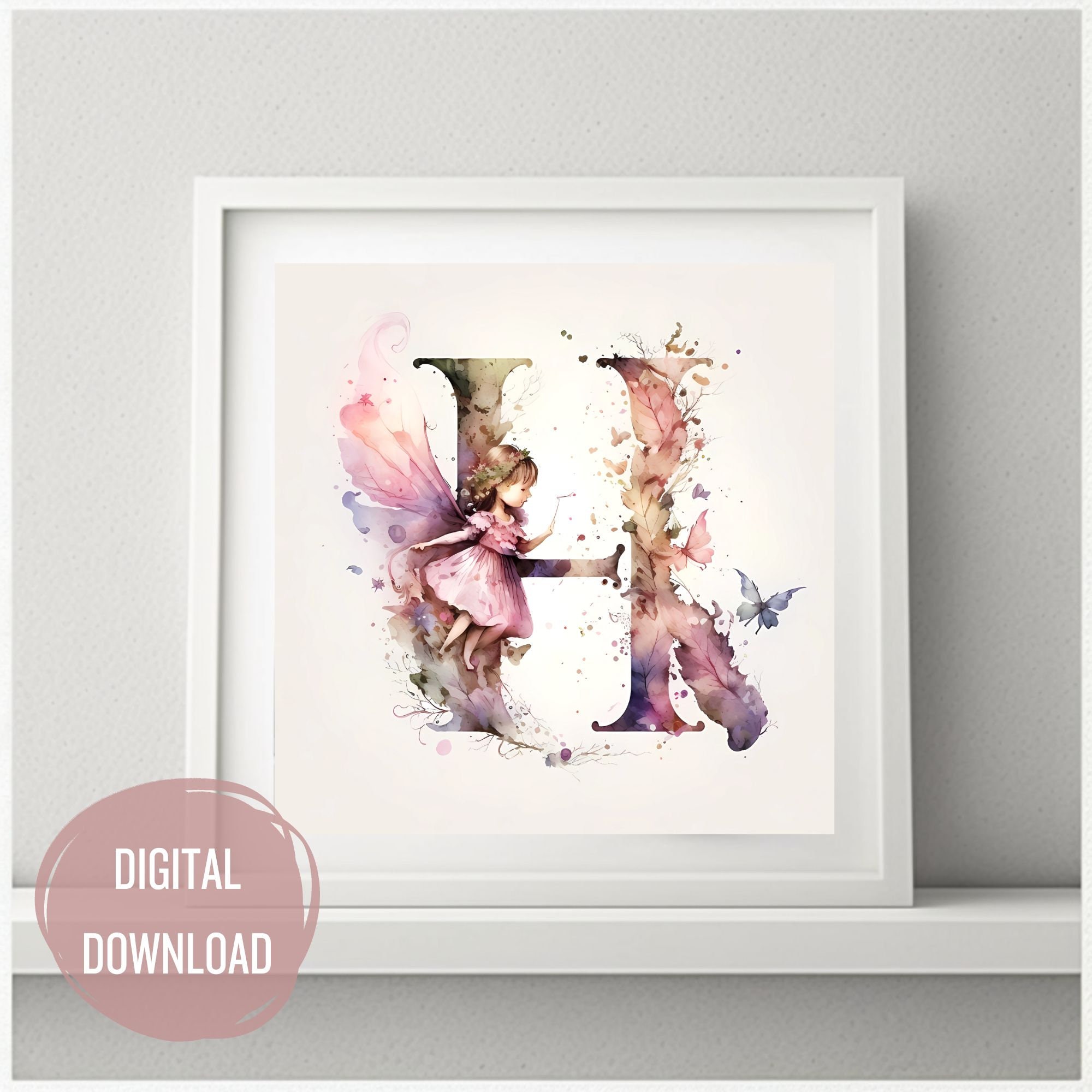 Custom Fairy Initials for the Nursery Letter H in Watercolor - Etsy