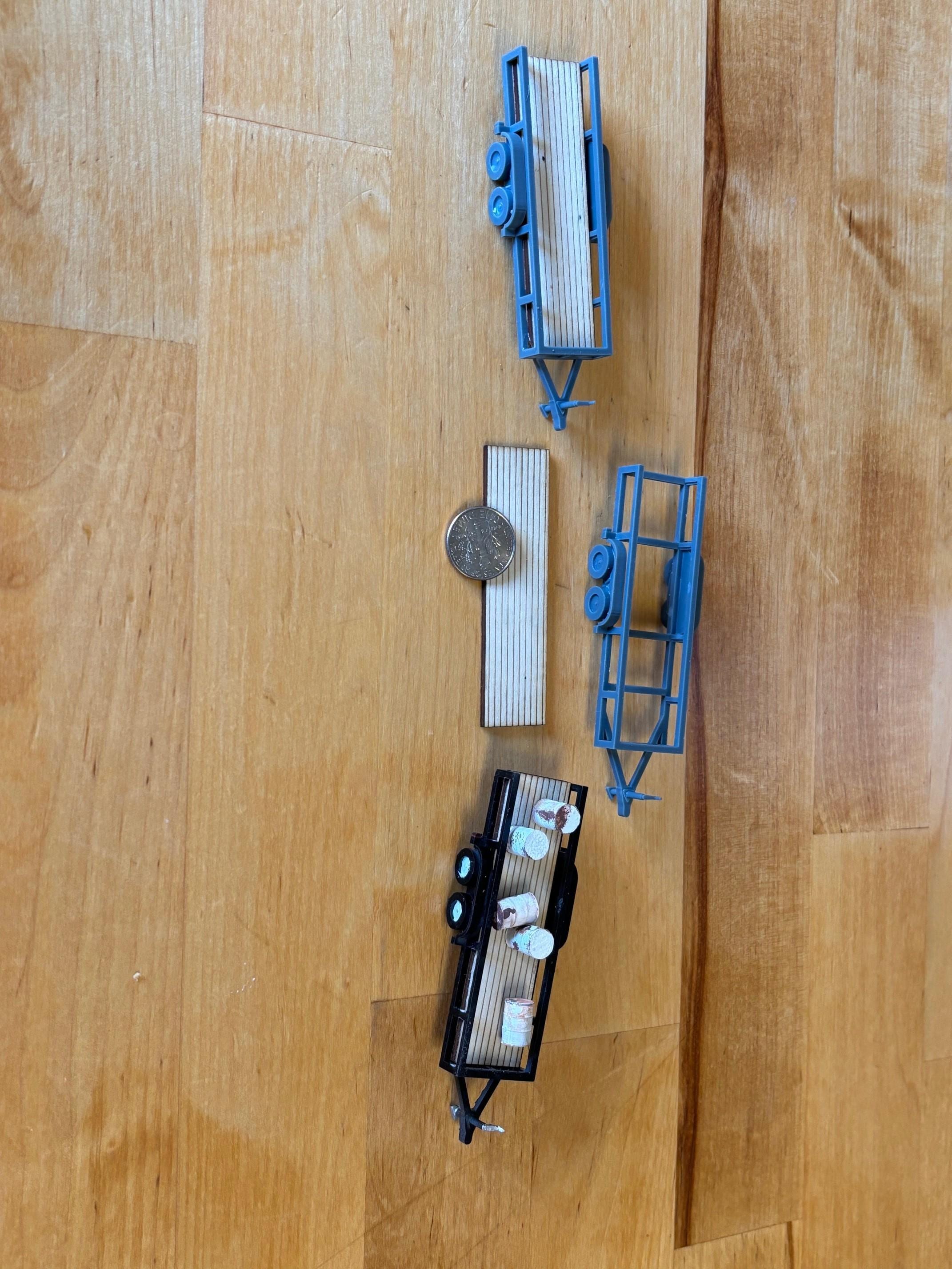 Improved 20' HO Scale Utility Trailer-with a Laser Cut Wood Deck. Kit ...