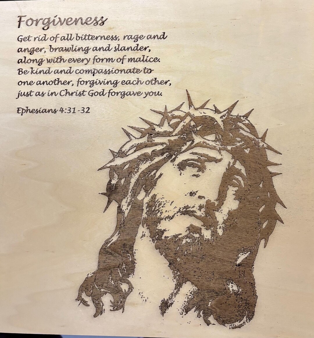 Title: Laser-engraved “forgiveness” Wood Art – Inspirational Christian ...