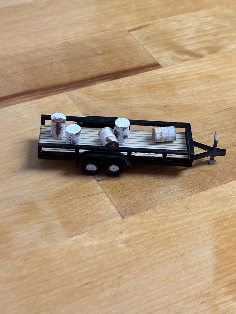 Improved 20' HO Scale Utility Trailer-with a Laser Cut Wood Deck. Kit ...