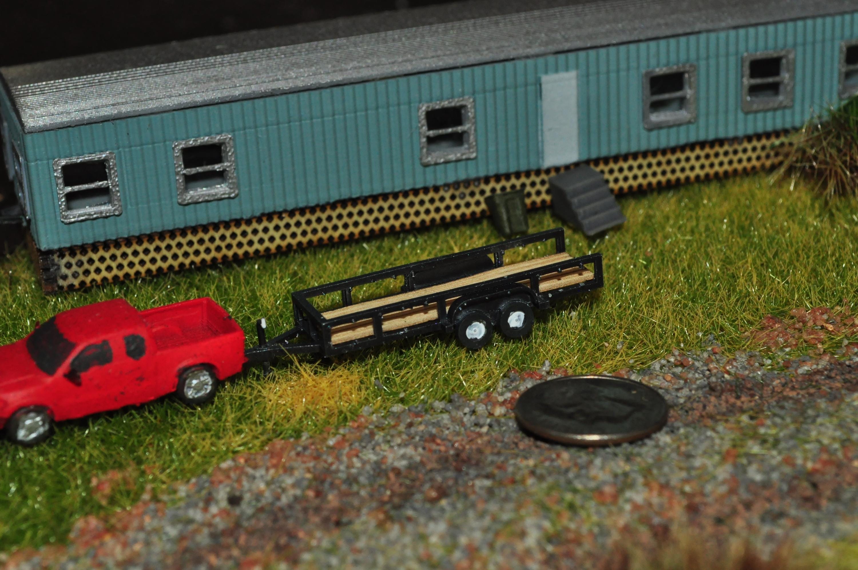 N Scale Utility Trailer – Painted or Raw Kit – Laser-scored Deck – 1: ...