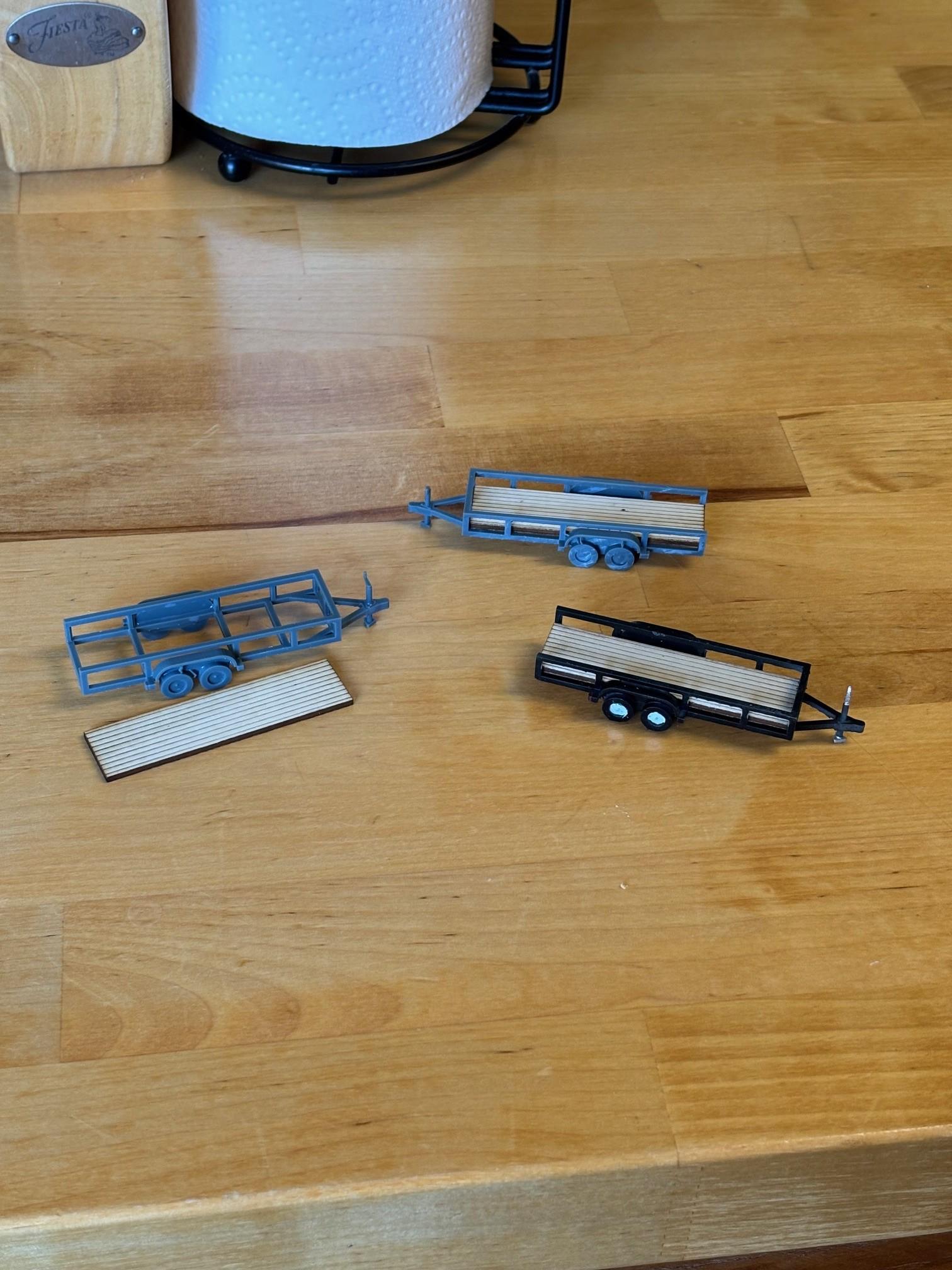 Improved 20' HO Scale Utility Trailer-with a Laser Cut Wood Deck. Kit ...