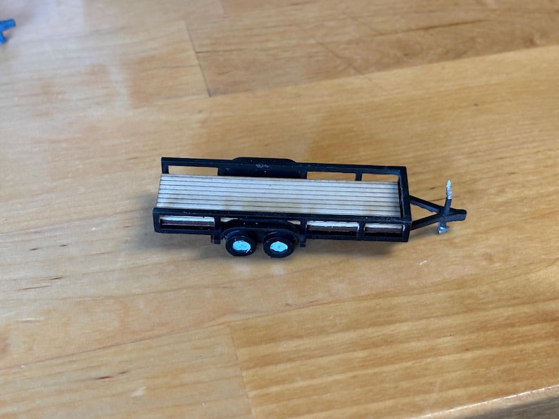 Improved 20' HO Scale Utility Trailer-with a Laser Cut Wood Deck. Kit ...