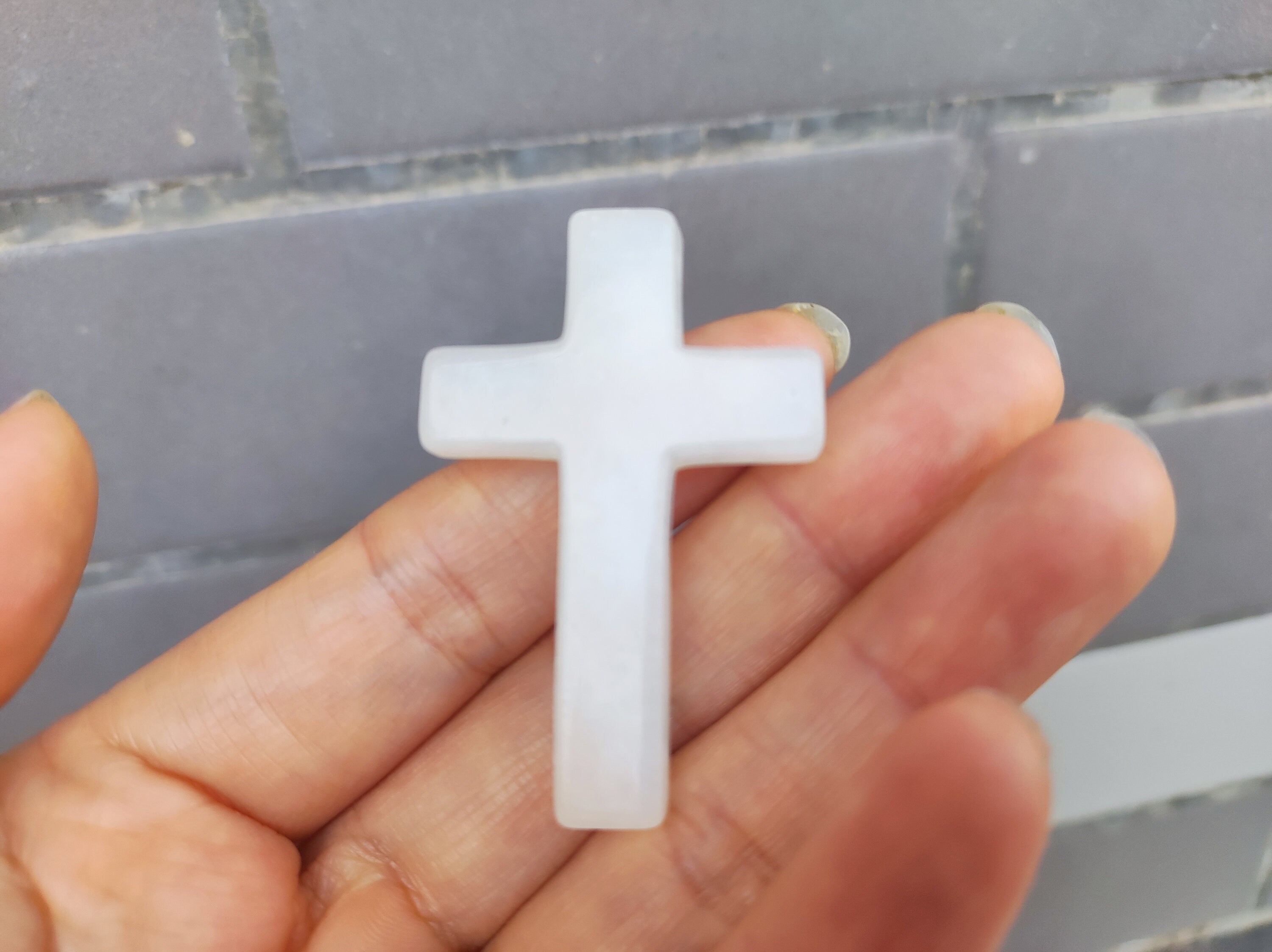 Get 1 Natural Quartz Crystal Cute Crucifix Statue Pendant Mineral ...