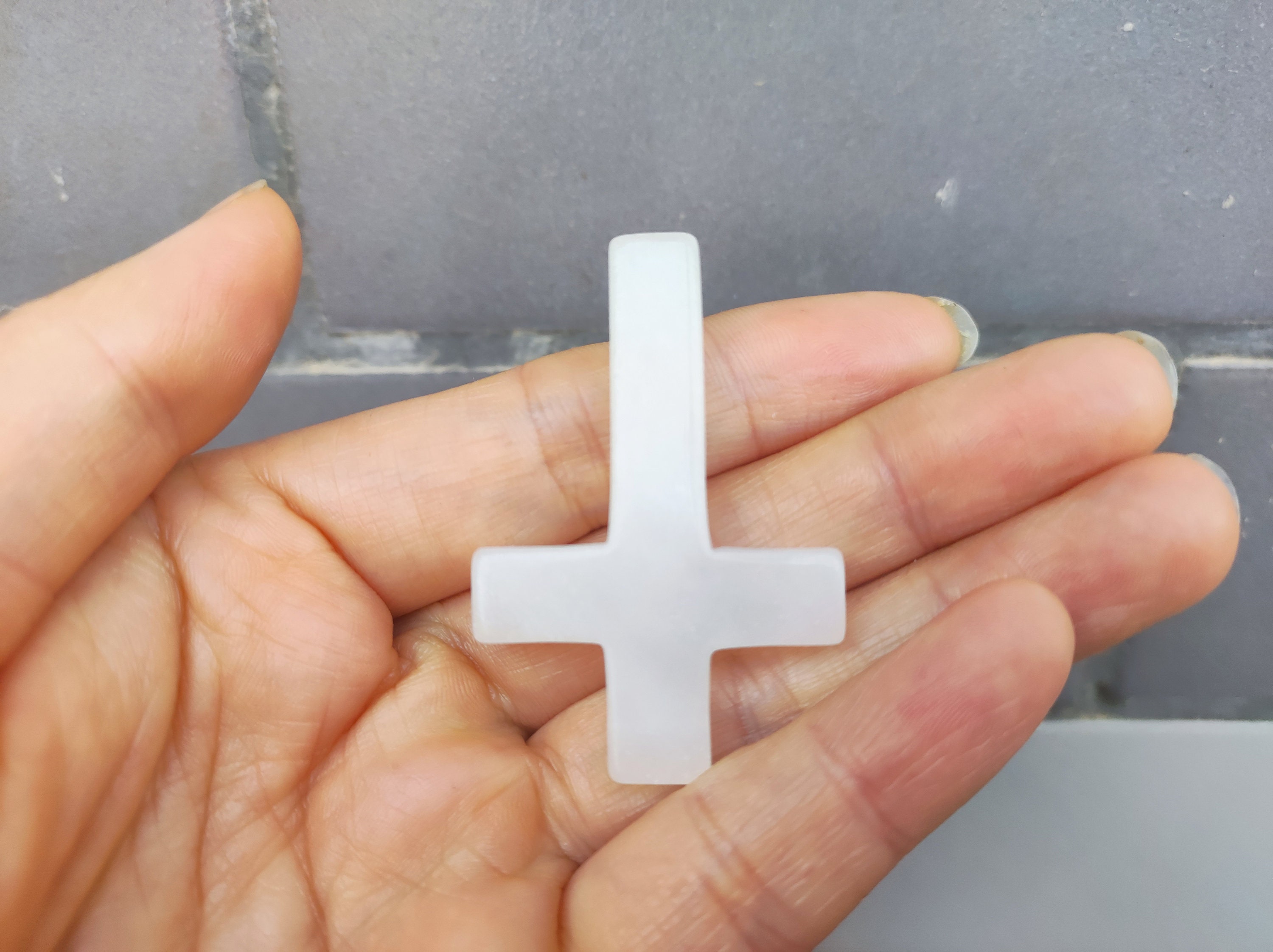 Get 1 Natural Quartz Crystal Cute Crucifix Statue Pendant Mineral ...