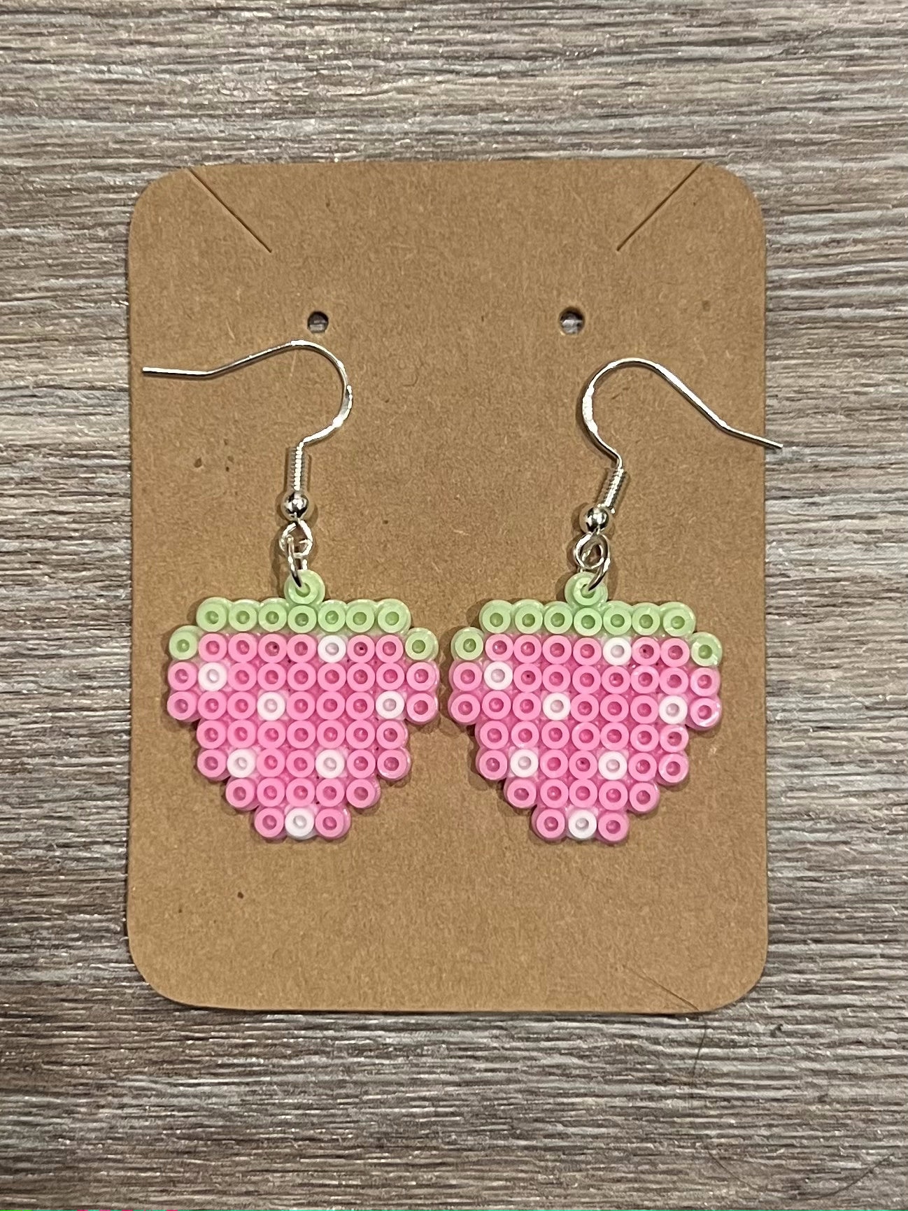 Strawberry Perler Bead Earrings - Etsy