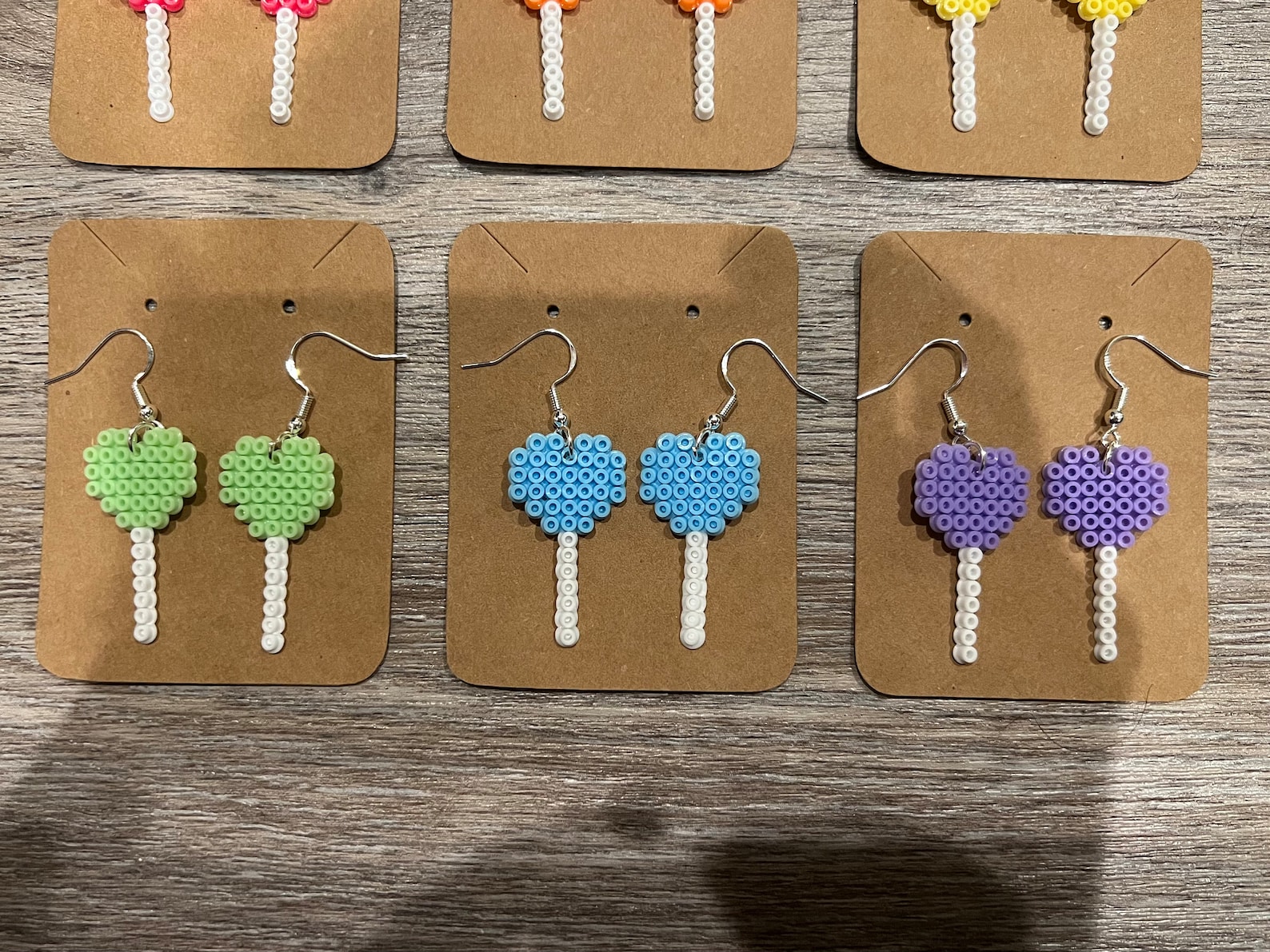 Heart Shaped Lollipop Perler Bead Earrings - Etsy