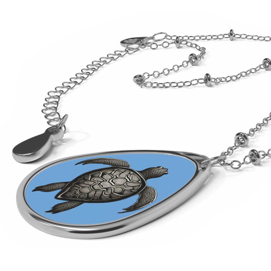 Sea Turtle Pendant Necklace - Intricate Shell Pattern, Jewelry Art ...