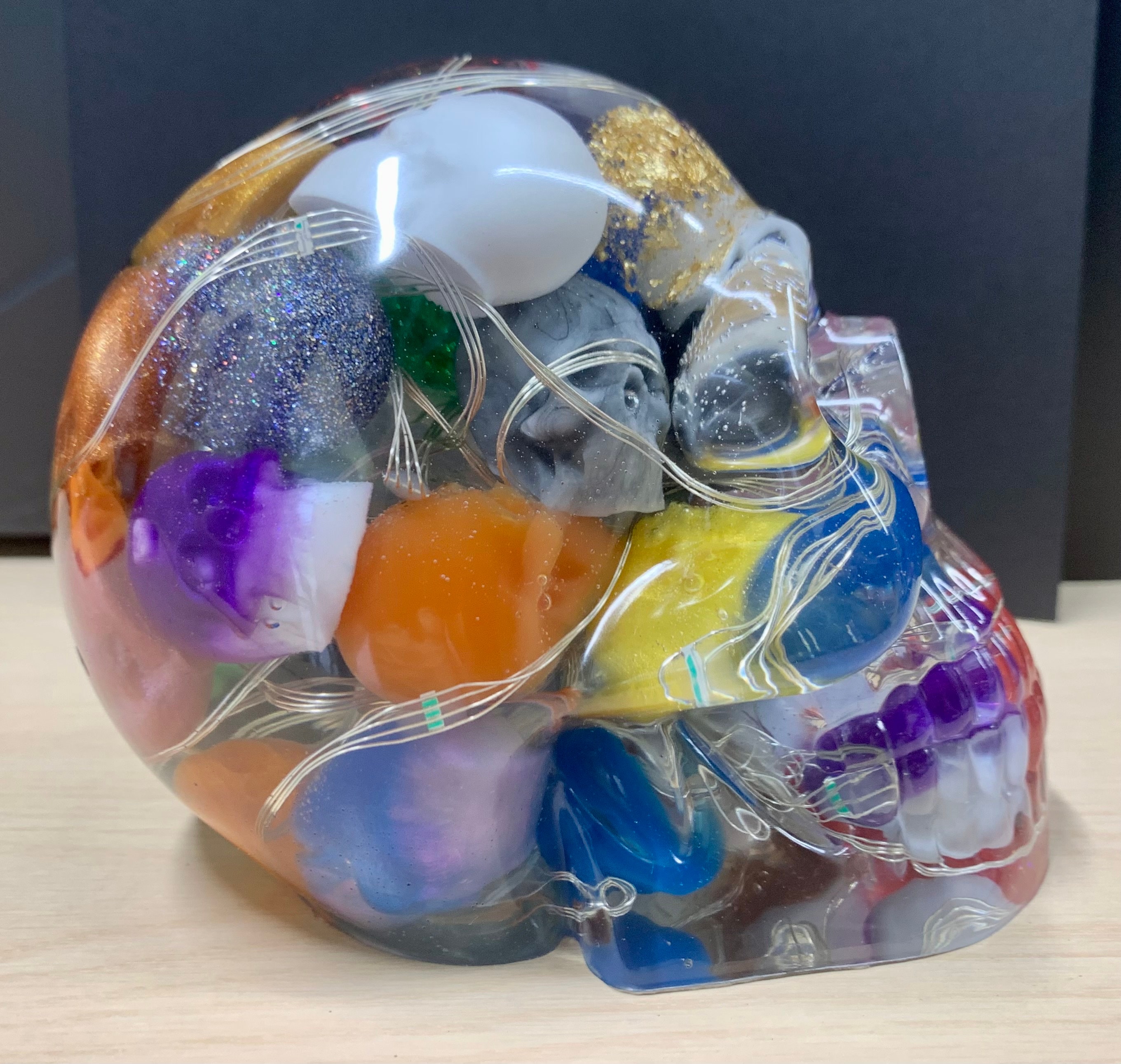 Skull Large Resin Lighted Skull of Skulls, Clear and Filled With Small ...