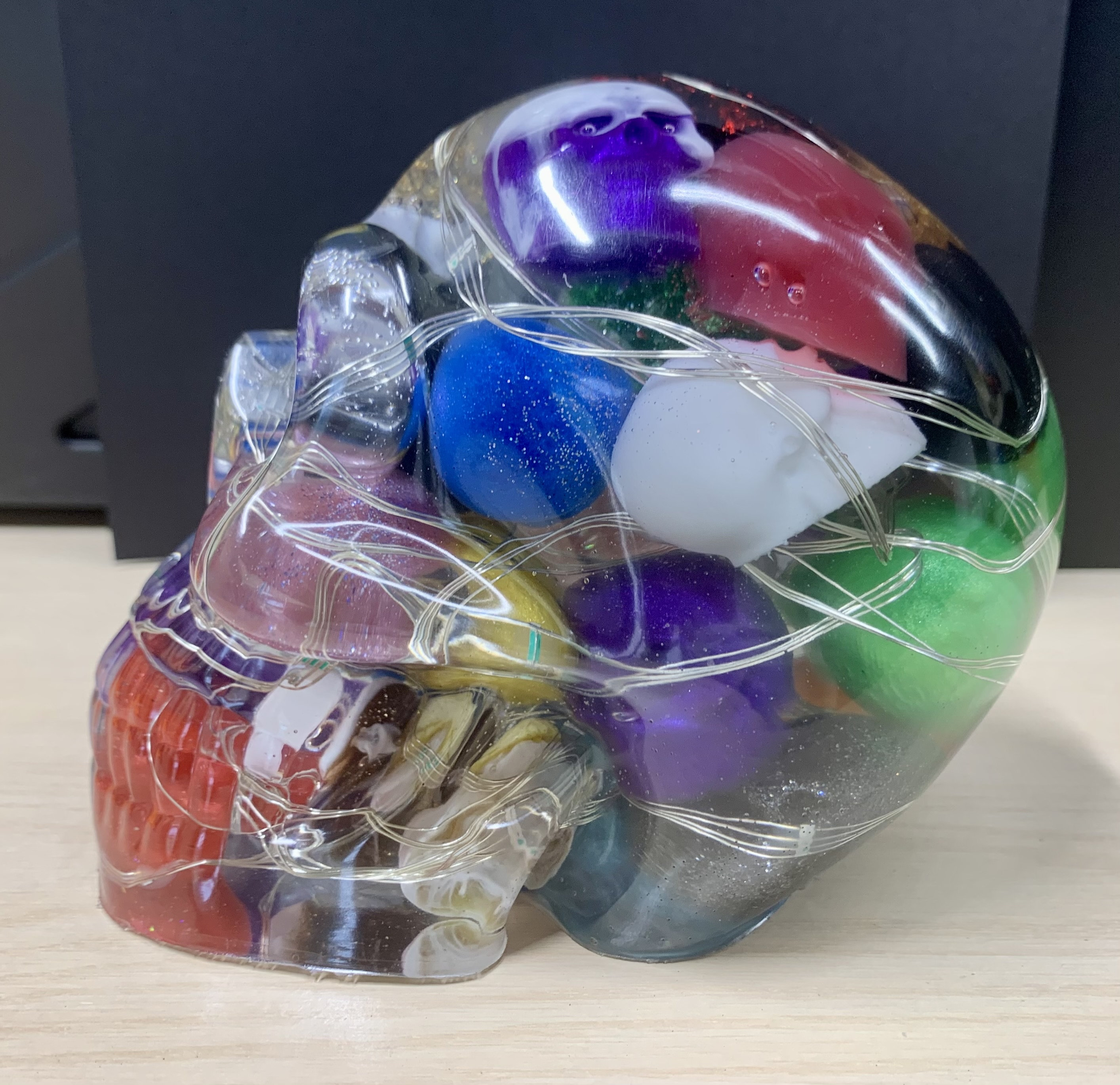 Skull Large Resin Lighted Skull of Skulls, Clear and Filled With Small ...