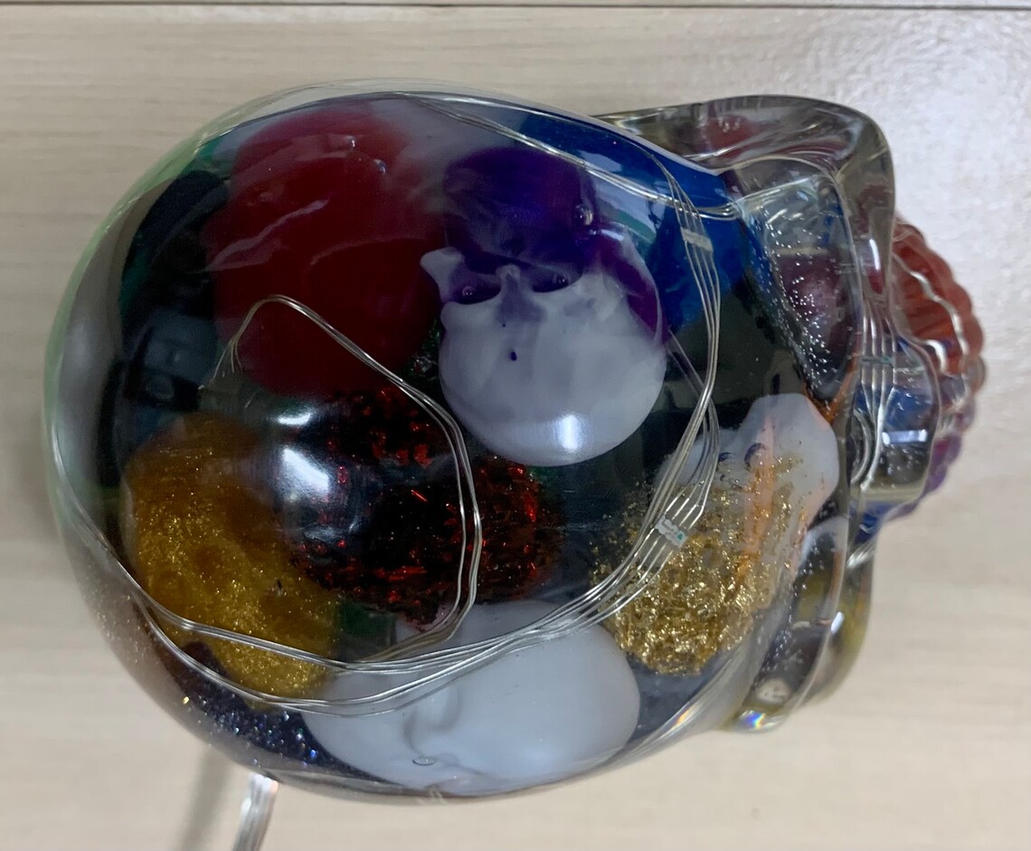 Skull Large Resin Lighted Skull of Skulls, Clear and Filled With Small ...