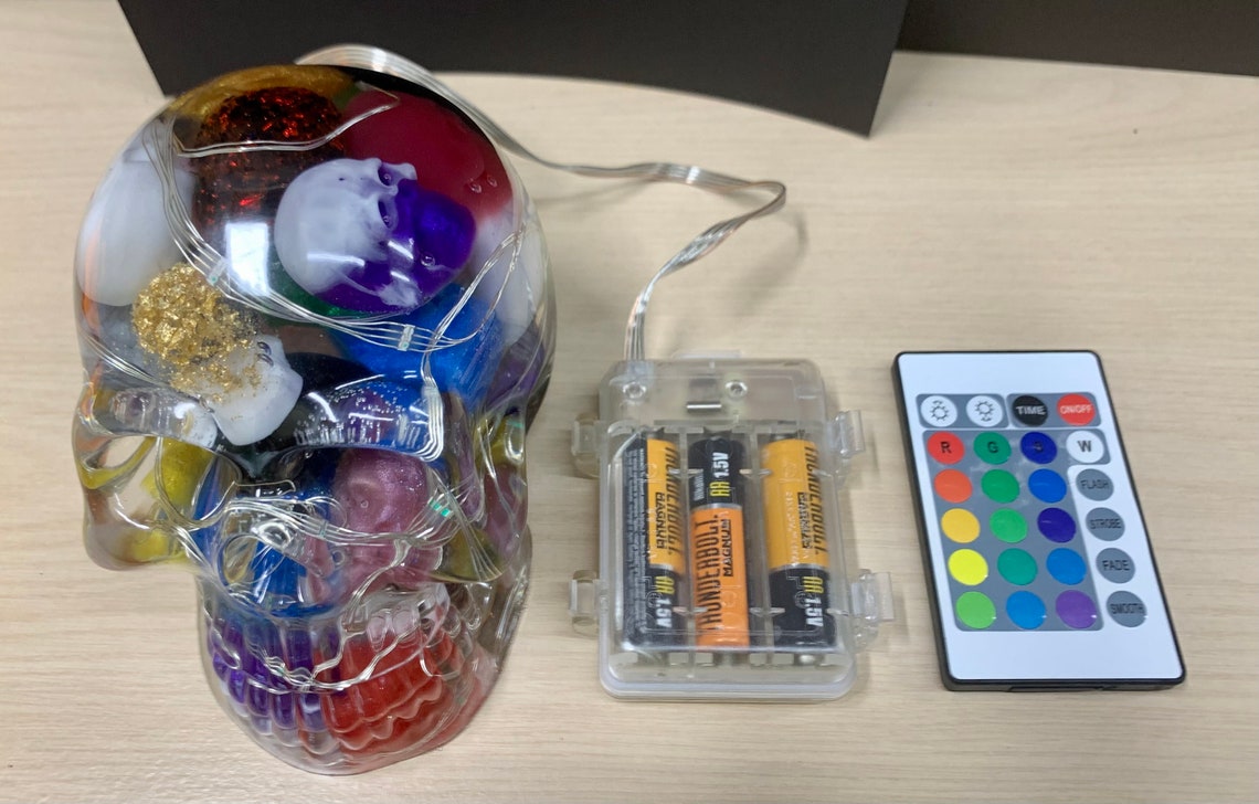 Skull Large Resin Lighted Skull of Skulls, Clear and Filled With Small ...