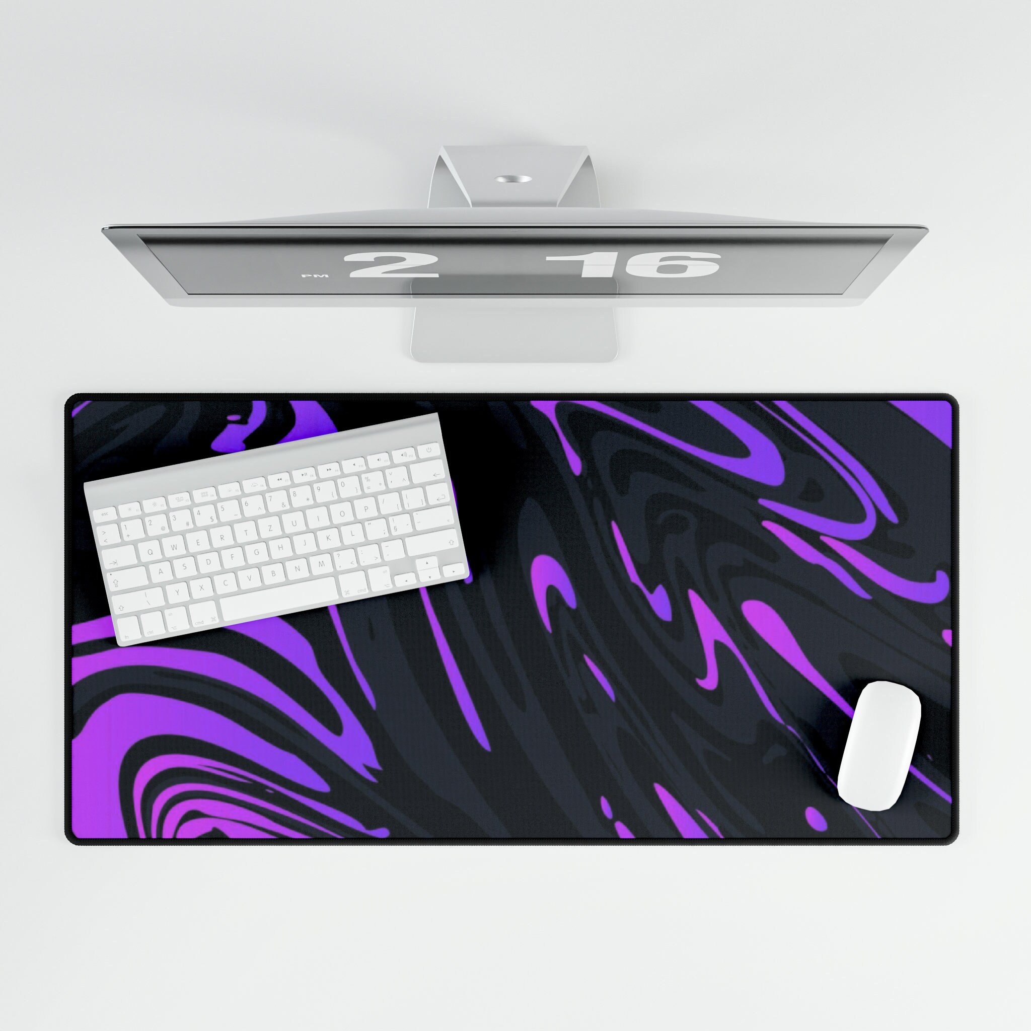 Purple Black Swirl Mousepad, Gaming Mousepad, Office Decor, Desk ...
