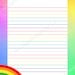 Rainbow Writing Paper, Lined Paper, Colourful Note Paper, Rainbow ...