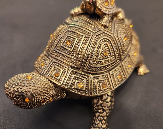 Vintage Brass Turtle Desk Set With Letter Opener & Magnifying Glass - Etsy