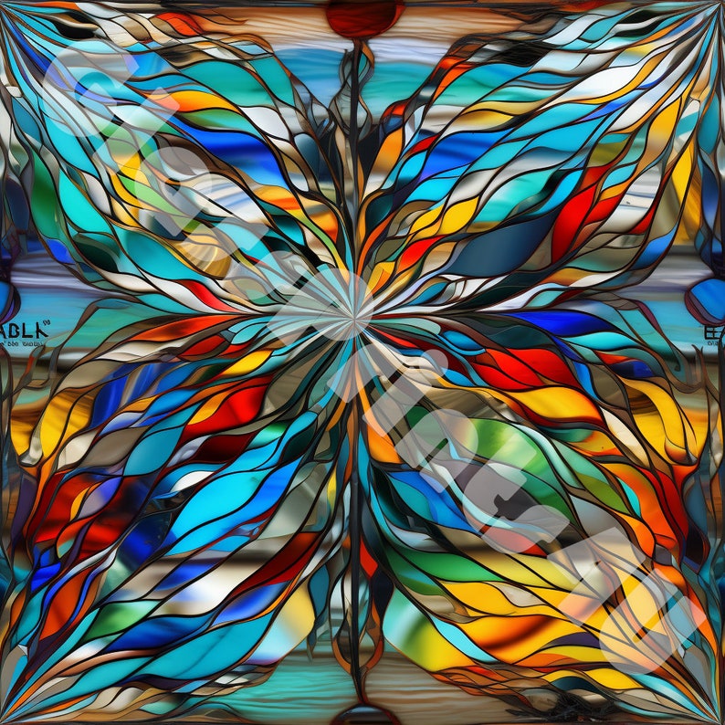 Vibrant Stained Glass Inspired Printable Art Paper Pack - Etsy