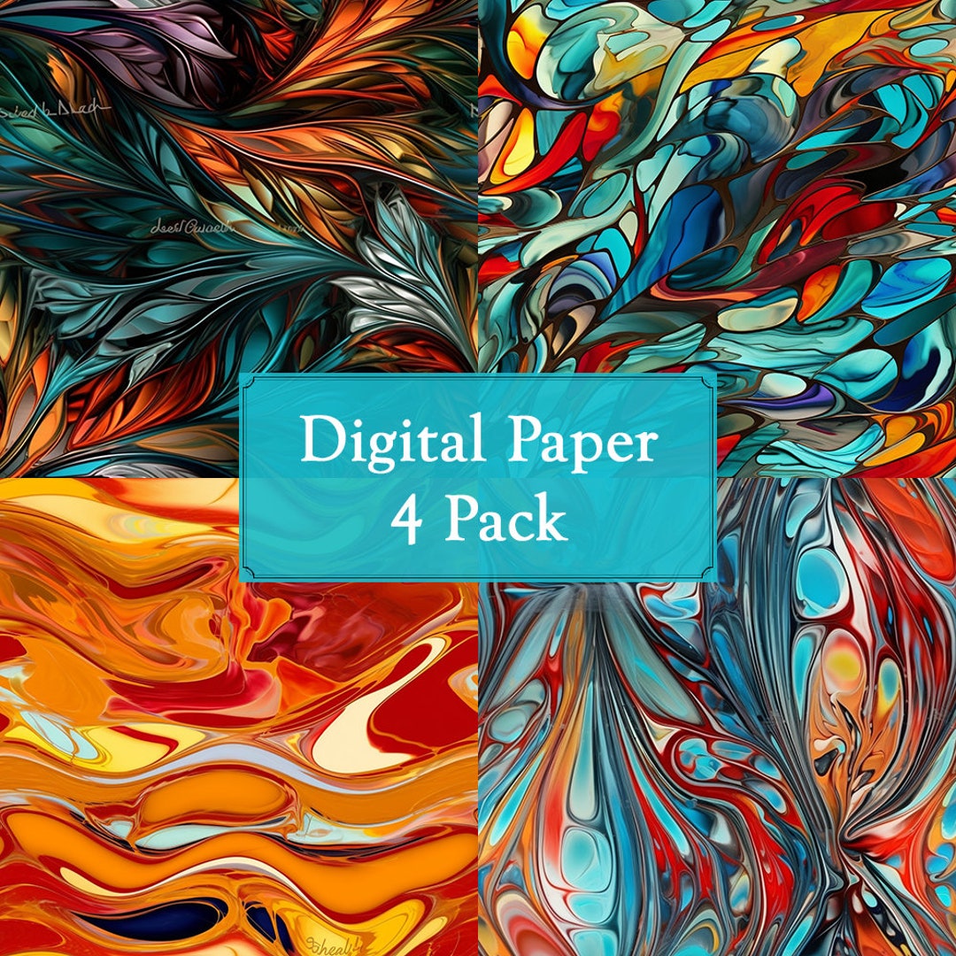 Abstract Glass Pattern Printable Art Digital Paper Pack - Etsy