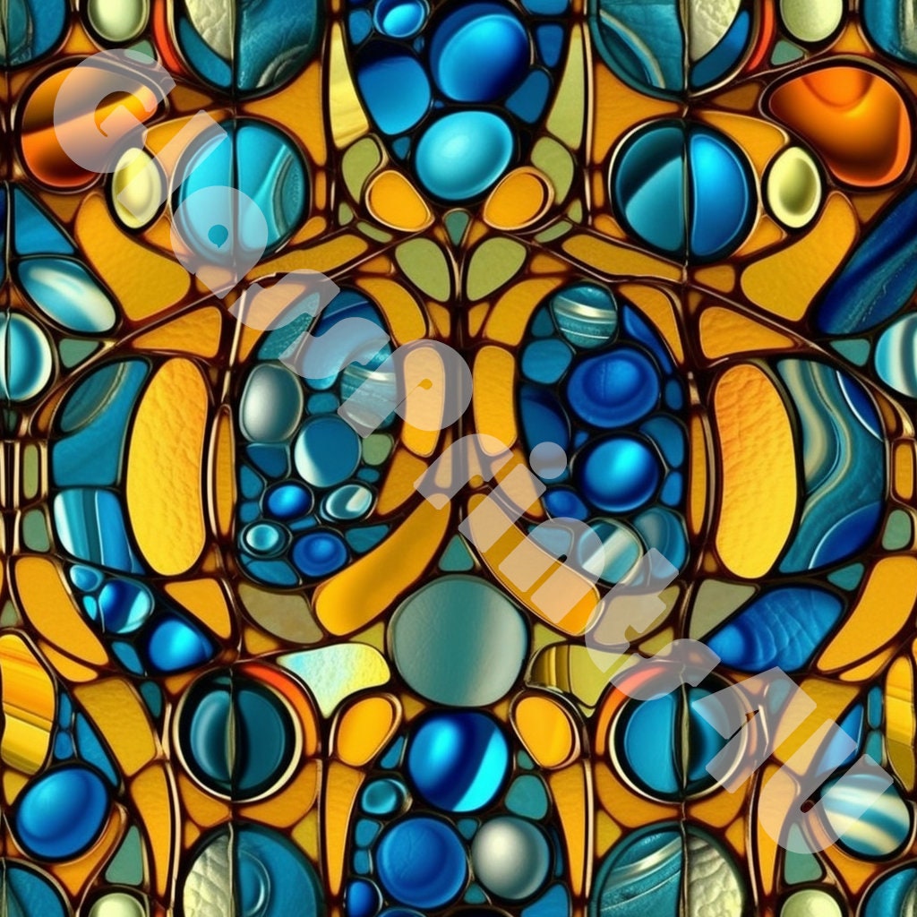 Vibrant Stained Glass Inspired Printable Art Paper Pack - Etsy