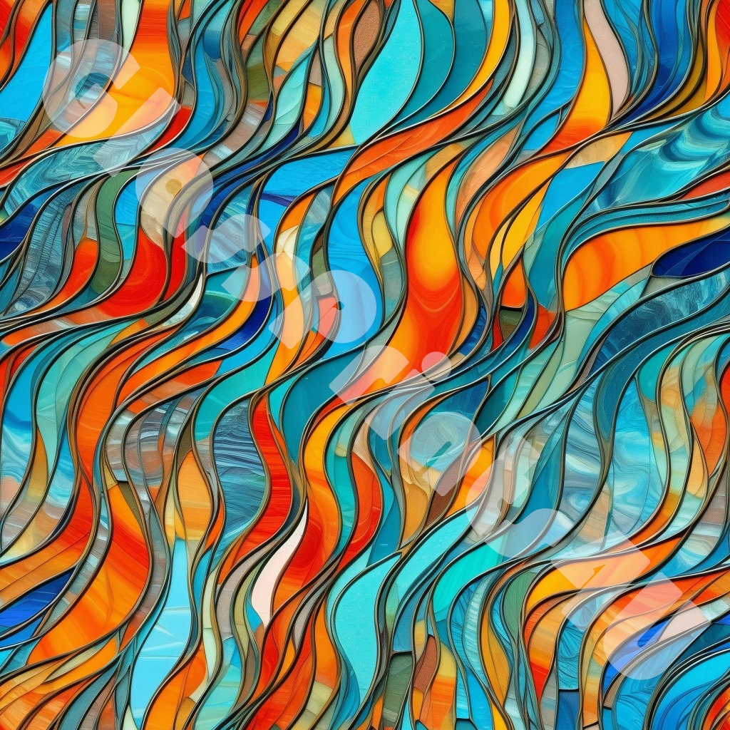 Colorful Glass Pattern Printable Art Digital Download Paper Pack - Etsy
