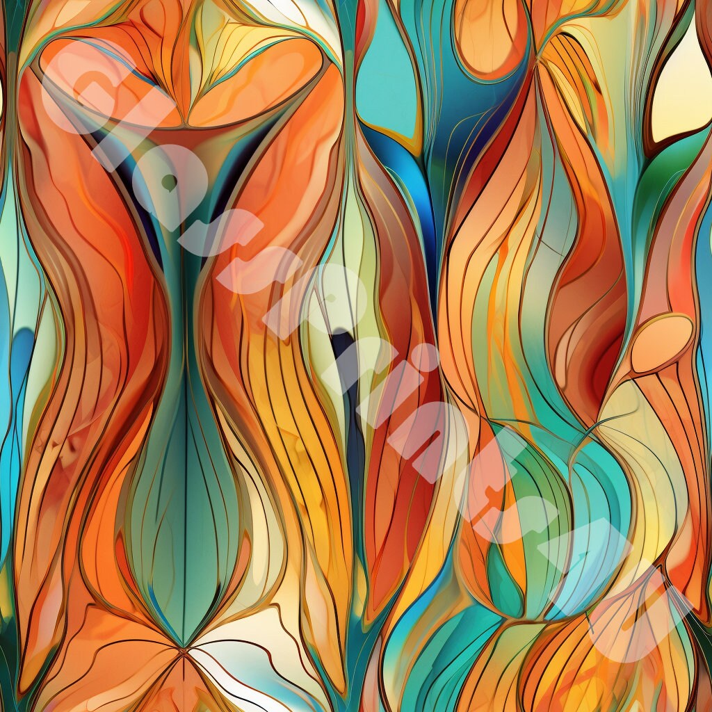 Vibrant Stained Glass Inspired Printable Art Paper Pack - Etsy