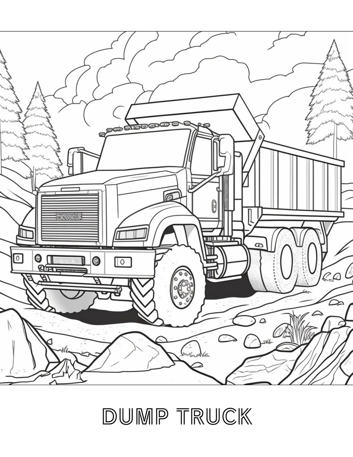 Construction Vehicle Coloring Pages - Etsy