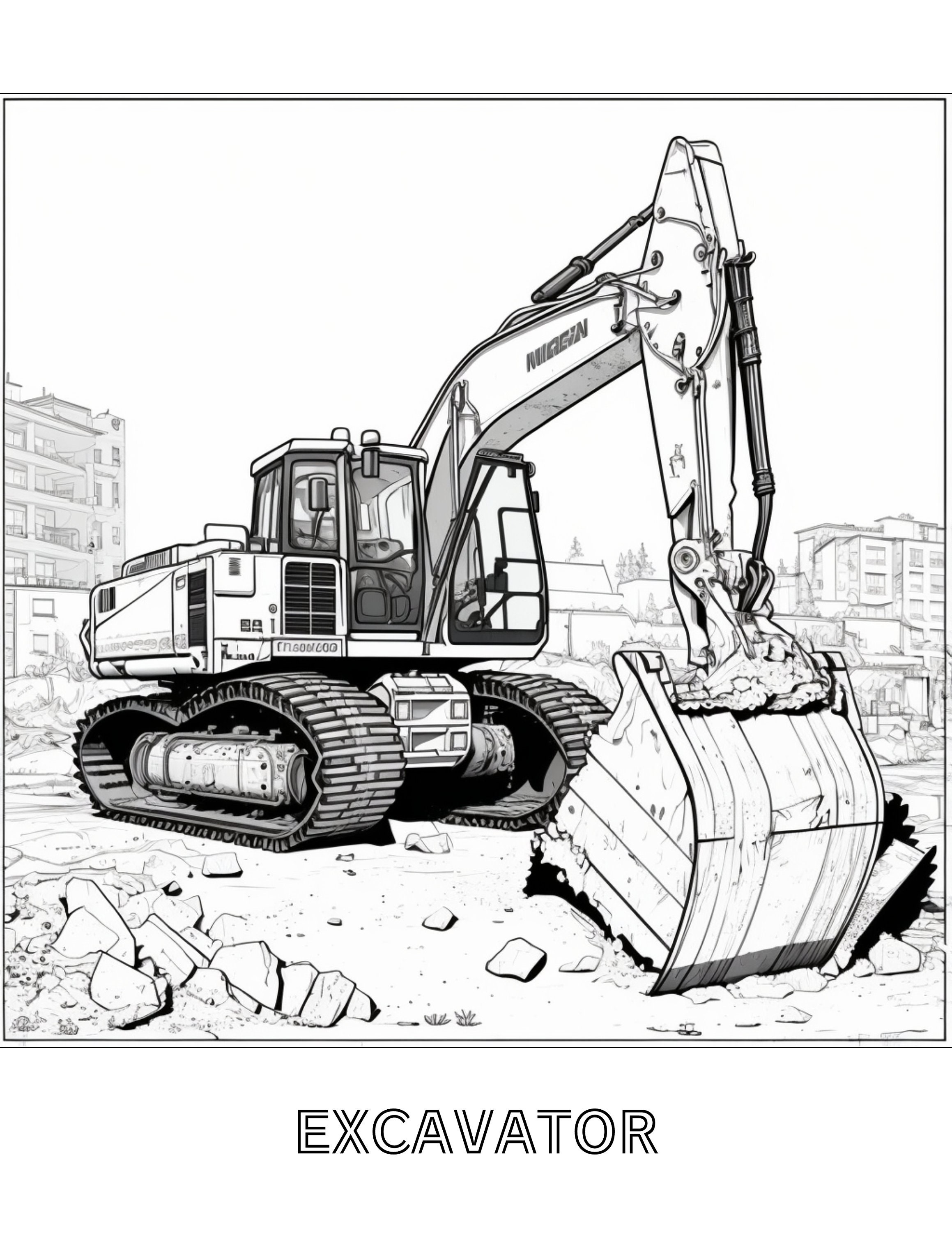 Construction Vehicle Coloring Pages - Etsy