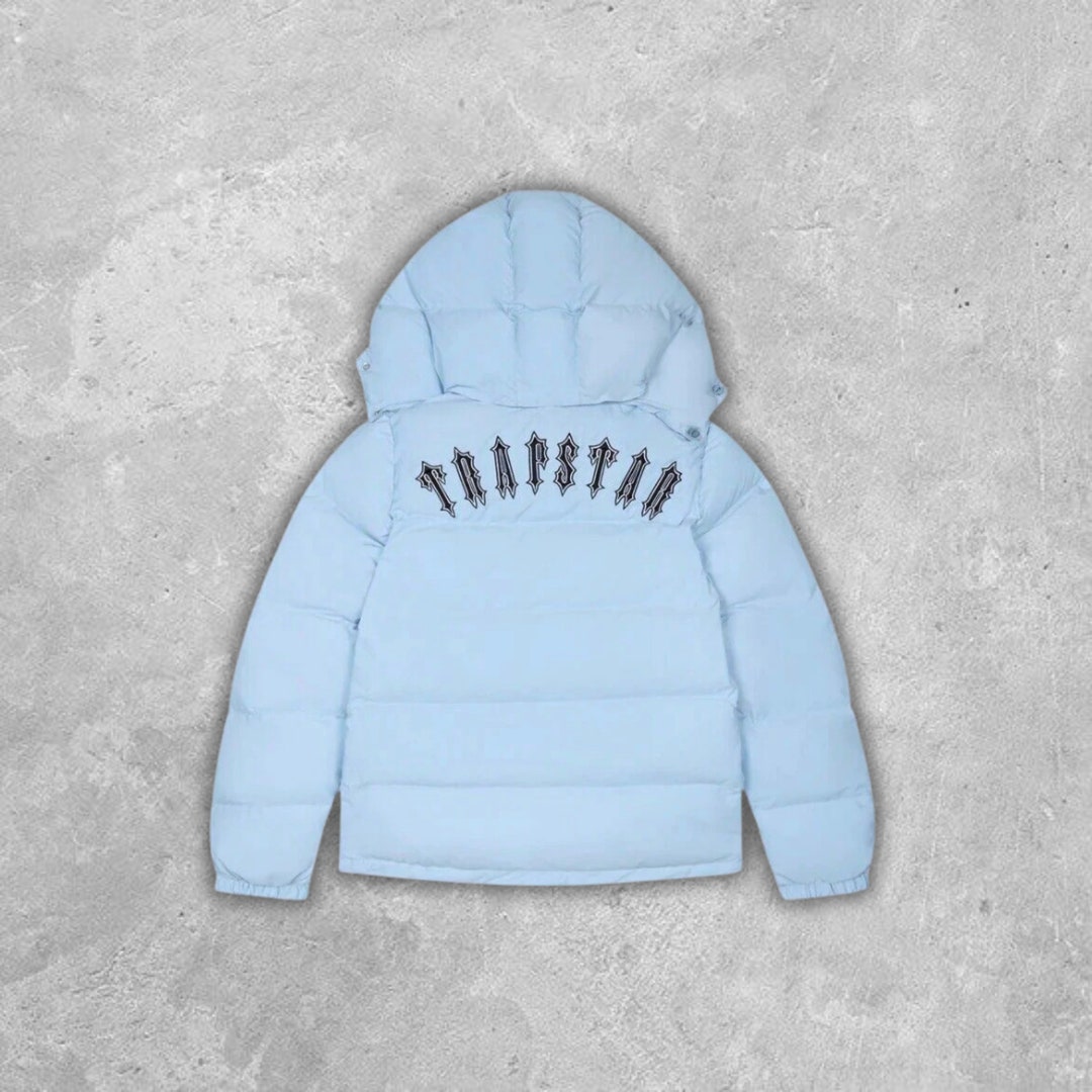 Trapstar Irongate Detachable Hooded Puffer Jacket in Blue - Etsy