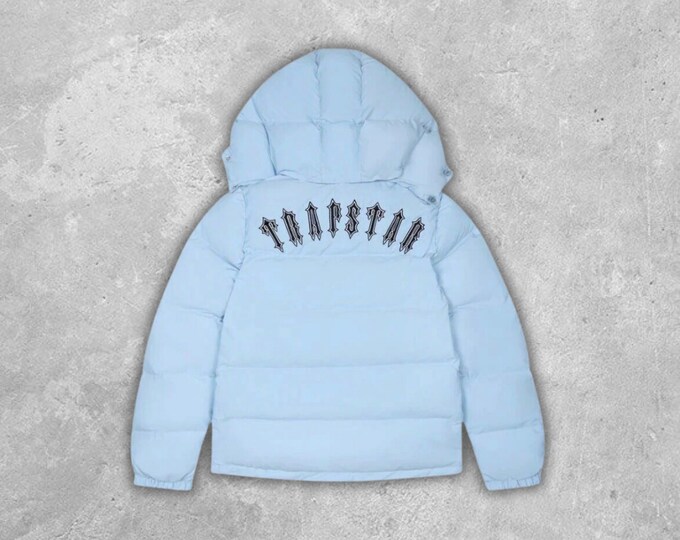 Trapstar Decoded Hooded Puffer Jacket in Grey - Etsy Canada