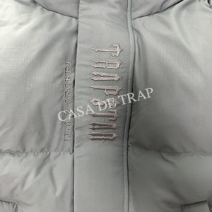 Trapstar Decoded Hooded Puffer Jacket in Grey - Etsy Canada