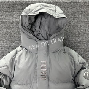 Trapstar Decoded Hooded Puffer Jacket in Grey - Etsy Canada