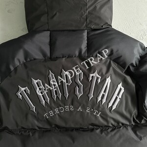 Trapstar Irongate Arch Logo Hooded Puffer Jacket in Black - Etsy