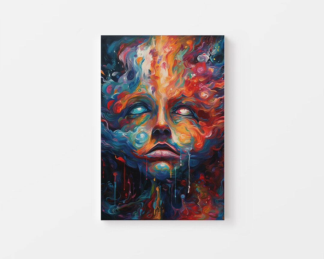 Hallucination, Digital Art Work, Trippy, Pscyhedelic, AI Generated Wall ...