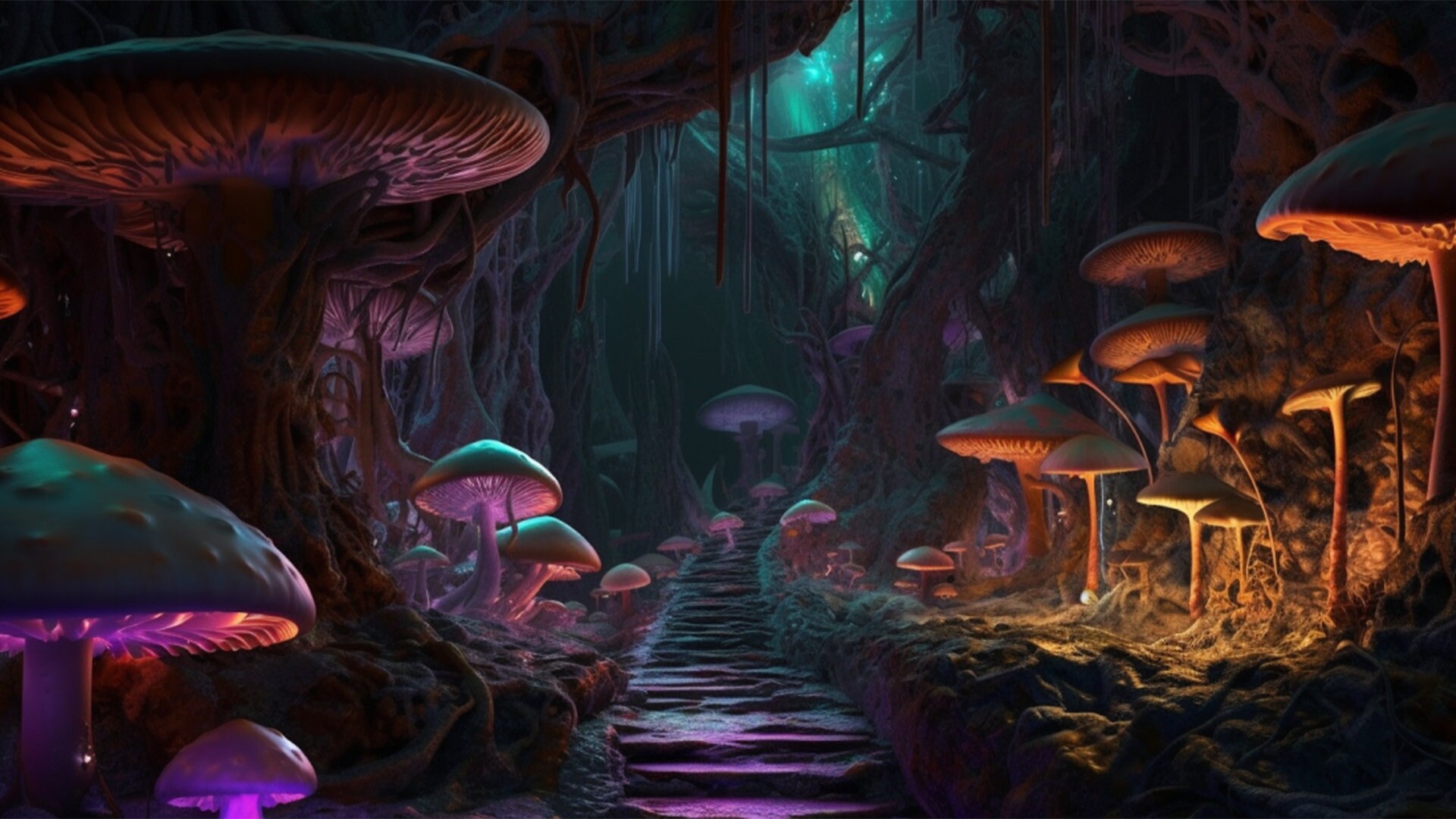 Enchanted Mushroom Wallpaper
