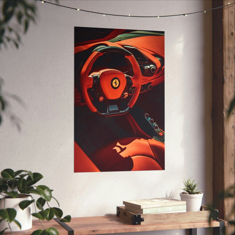 Ferrari Interior Matte Vertical Posters, Decor, Car, Red, Italian ...
