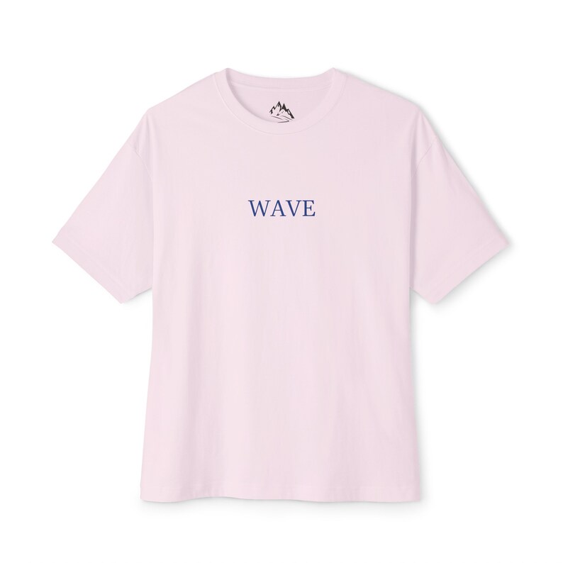 WAVE Unisex Oversized Boxy Tee, T Shirt, Minimal, Baggy, White, Blue ...