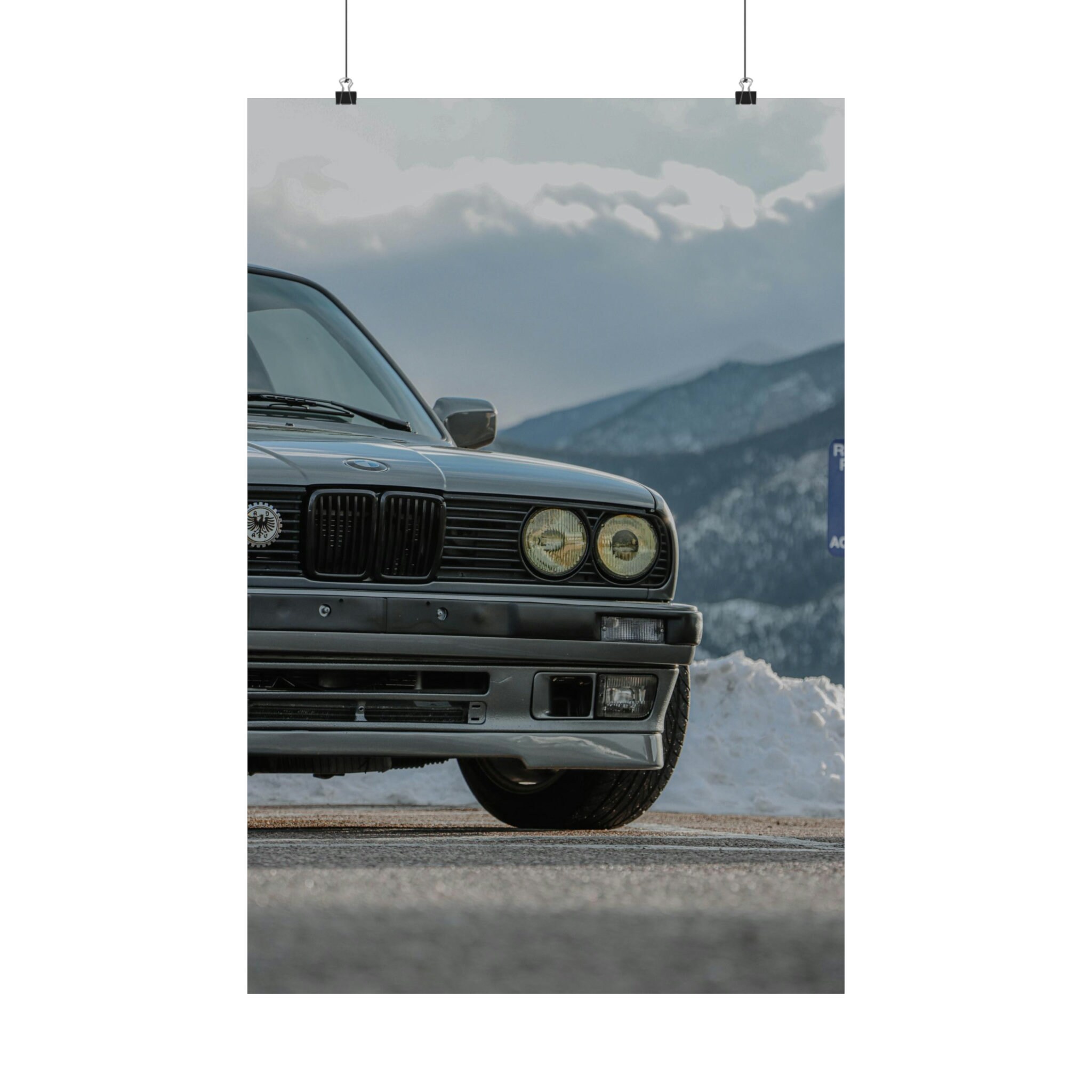BMW E30 Matte Vertical Posters, Decor, Cars, Racing, Mountains, Drive, BMW, German, Headlights ...